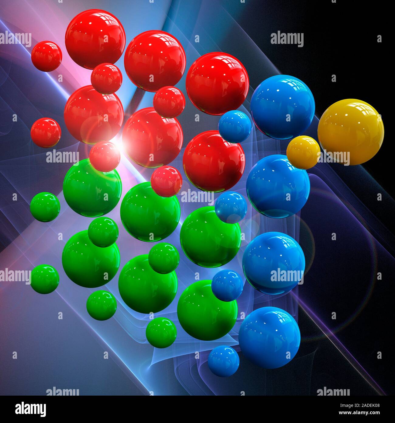 Particle physics supersymmetry. Conceptual illustration showing the ...