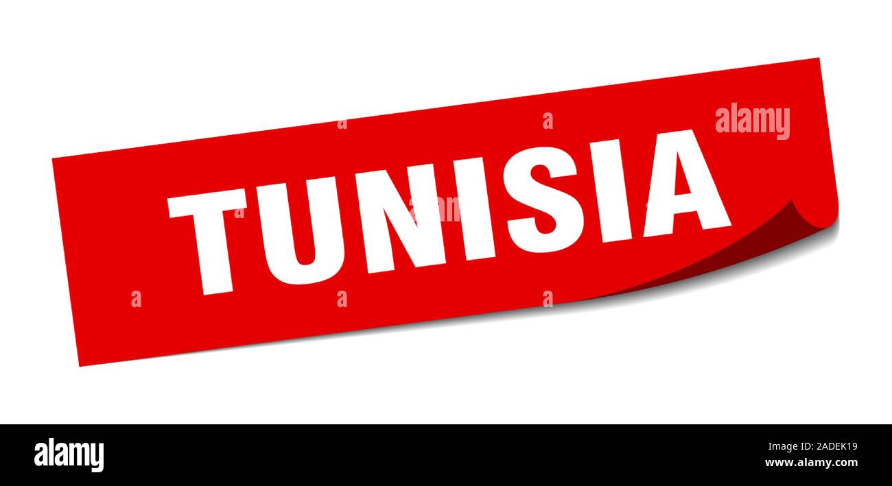 Tunisia sticker. Tunisia red square peeler sign Stock Vector Image ...