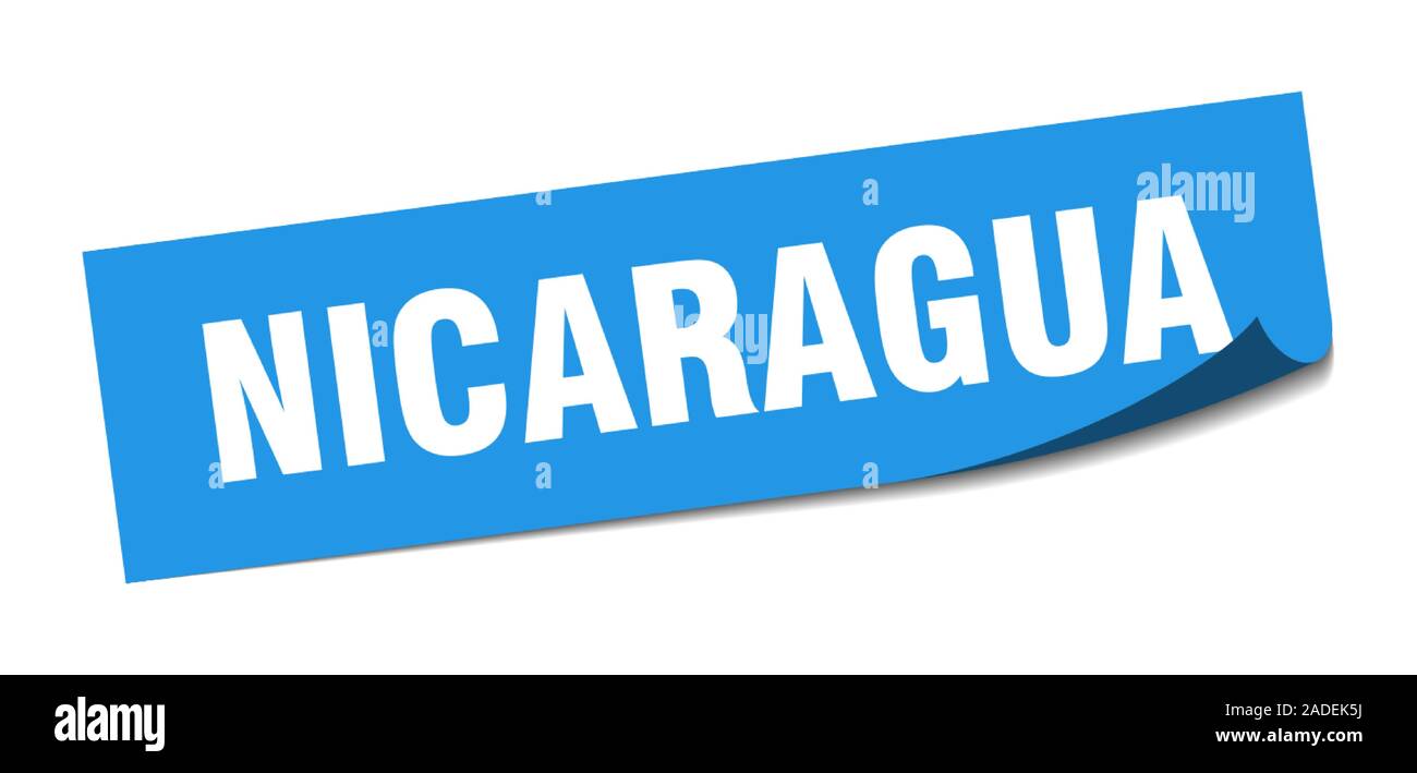 Nicaragua sticker. Nicaragua blue square peeler sign Stock Vector Image ...