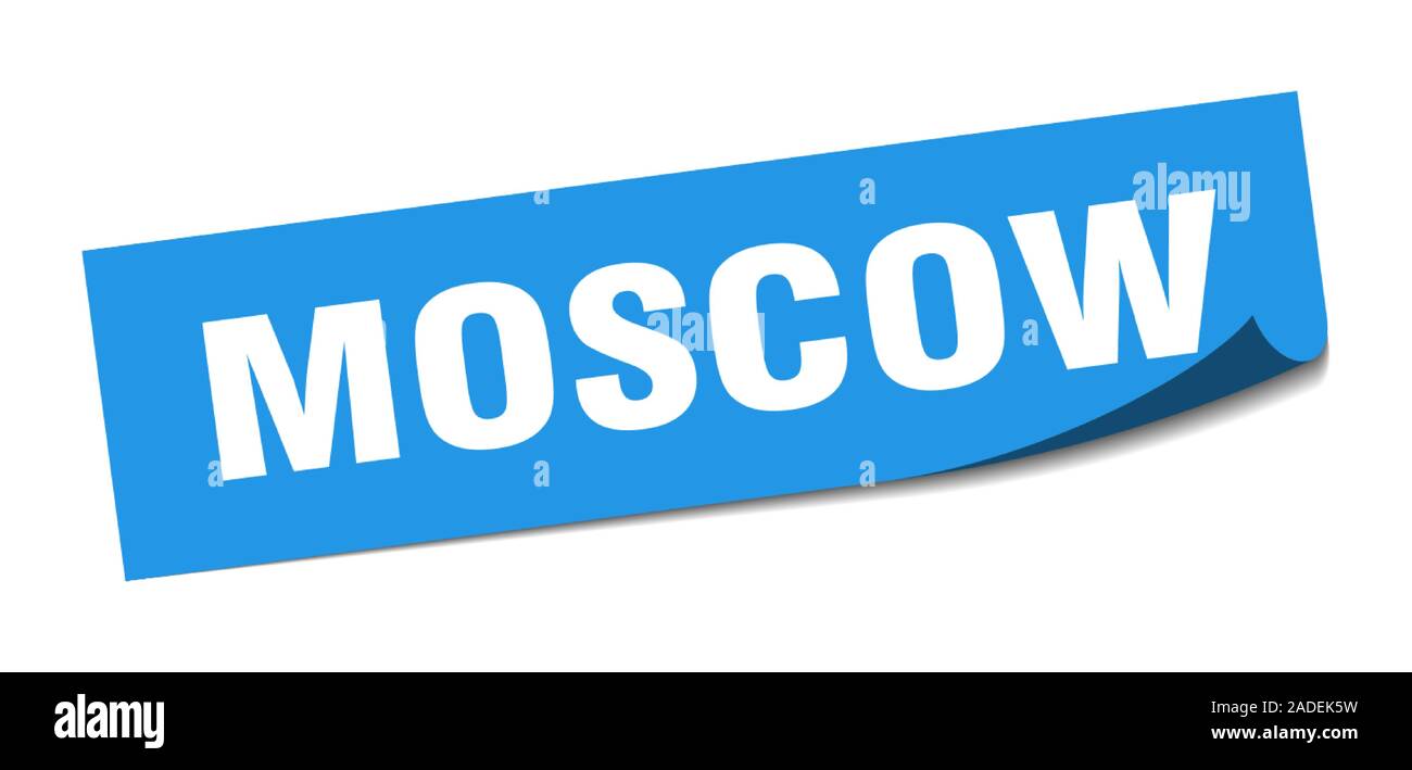 Moscow sticker. Moscow blue square peeler sign Stock Vector Image & Art ...