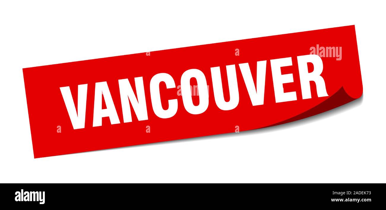 Vancouver sticker. Vancouver red square peeler sign Stock Vector Image ...