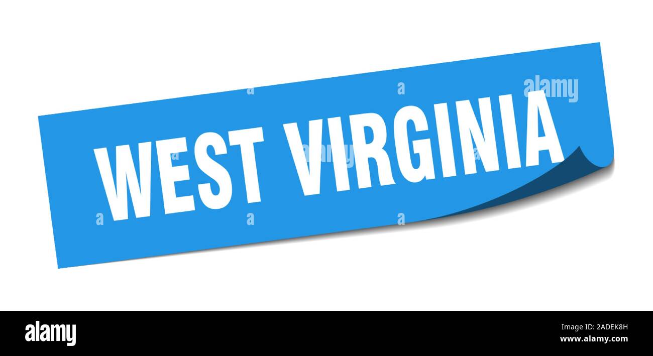 West Virginia sticker. West Virginia blue square peeler sign Stock ...
