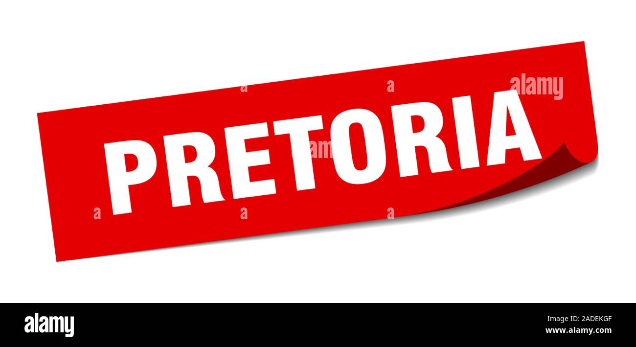 Pretoria sticker. Pretoria red square peeler sign Stock Vector Image ...