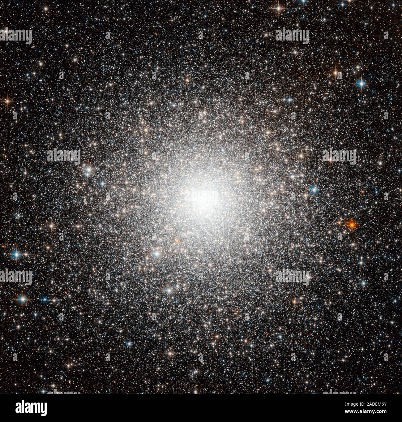 Messier 54 is a ball of stars (globular cluster) that lies outside of the Milky Way galaxy in ...