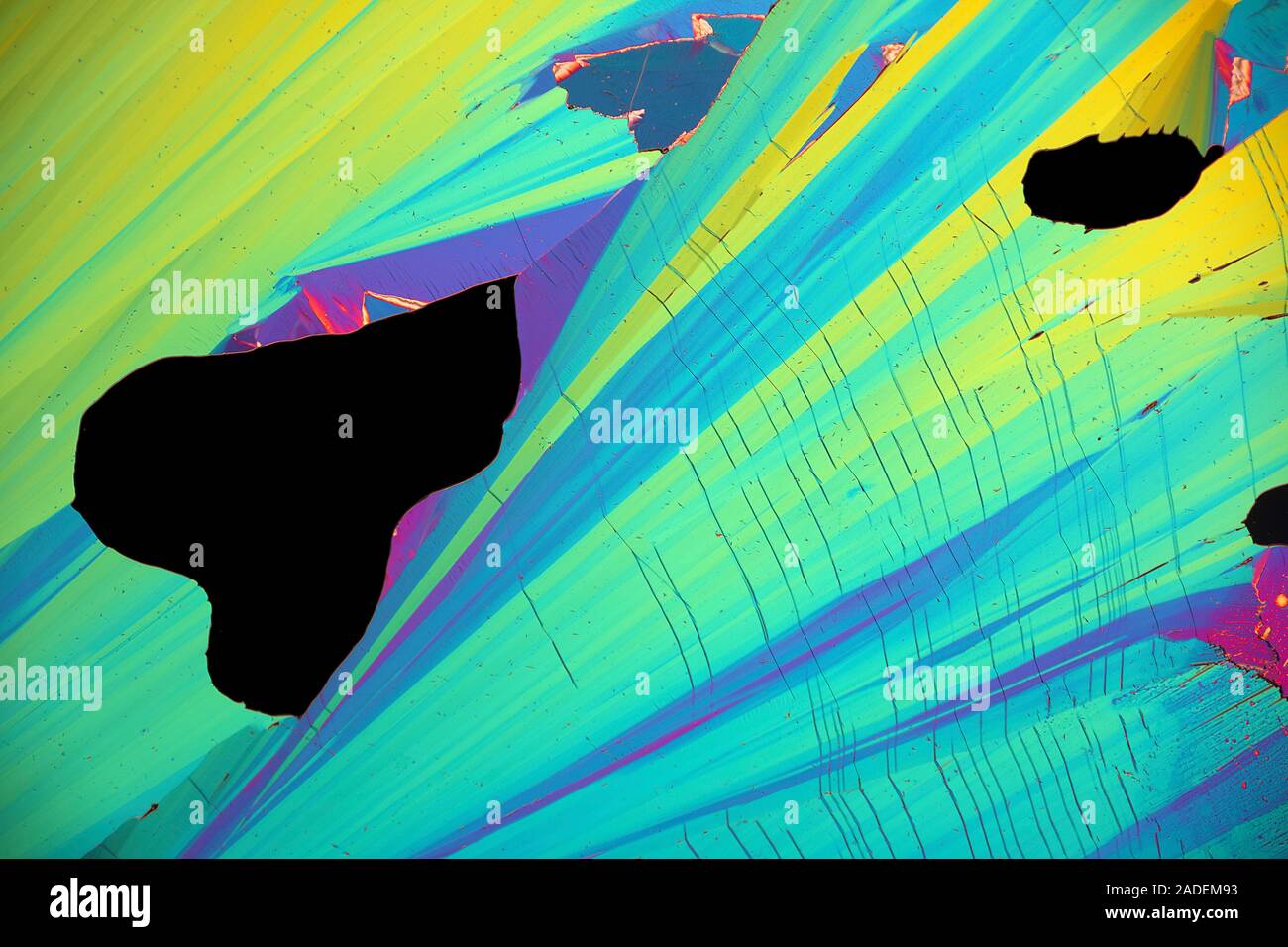 Sulphur crystals, polarized light micrograph. Sulphur is a reactive ...