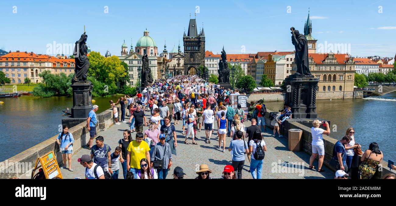 Prague cross on charles bridge hi-res stock photography and images - Alamy