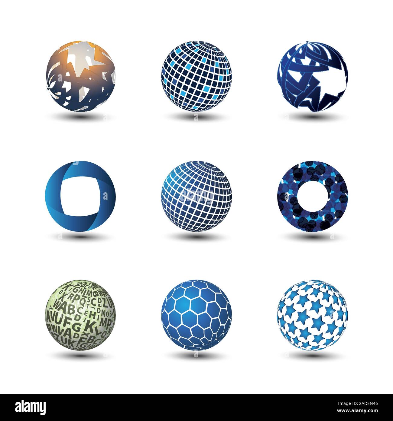 Various Colorful Abstract Circular Globe Design Element Set - Concept ...