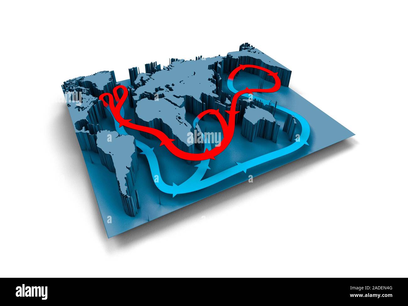 Global ocean thermohaline circulation. Illustration of the large slow ...