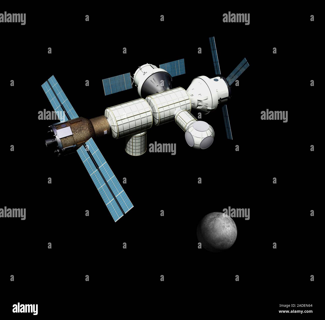 Lunar Orbital Platform-Gateway space station orbiting the Moon ...