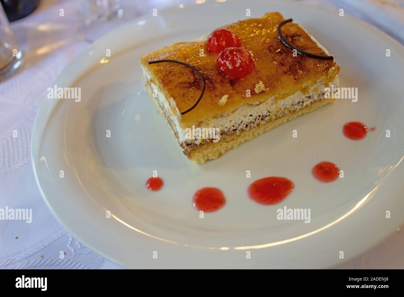 Delicious cake Massini in a Spanish restaurant Stock Photo - Alamy