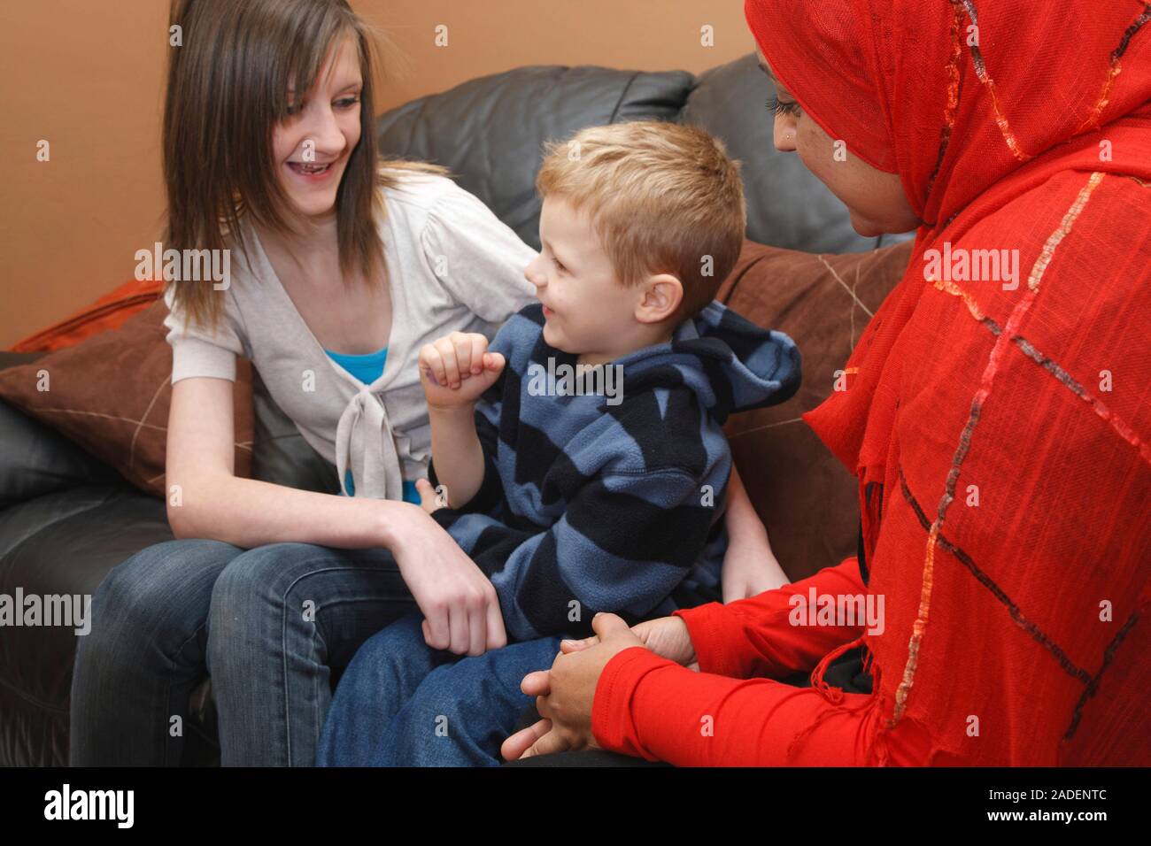 Professional with children Stock Photo - Alamy