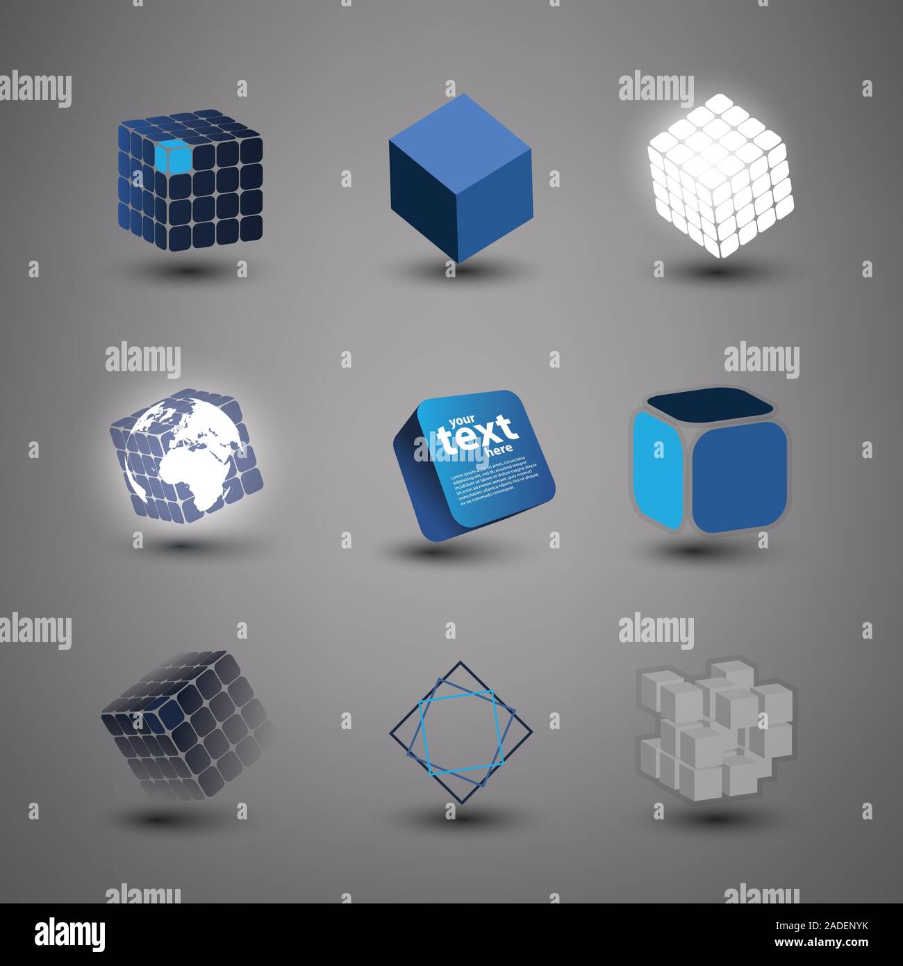 Collection Of Cube Designs in Freely Scalable and Editable Vector ...