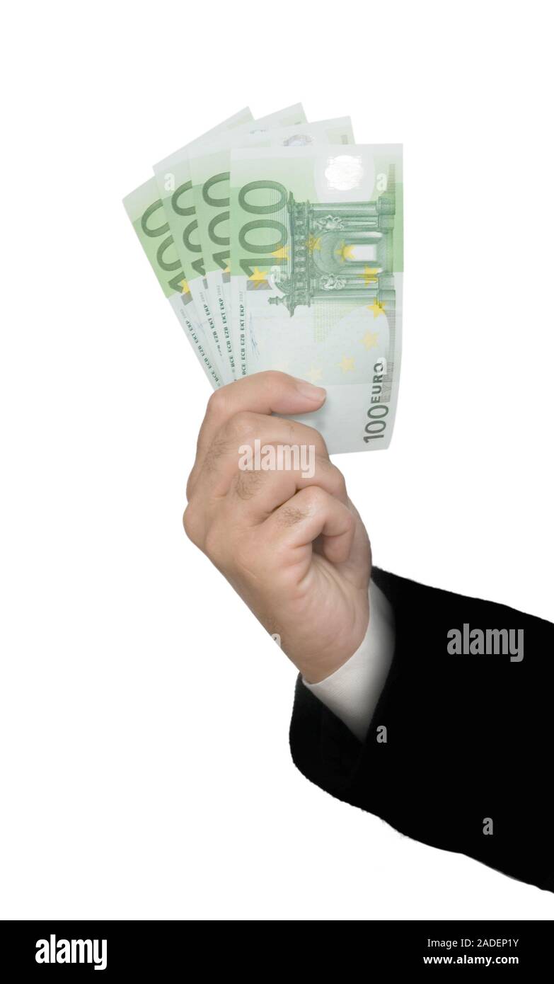Hand with euro banknotes Stock Photo - Alamy