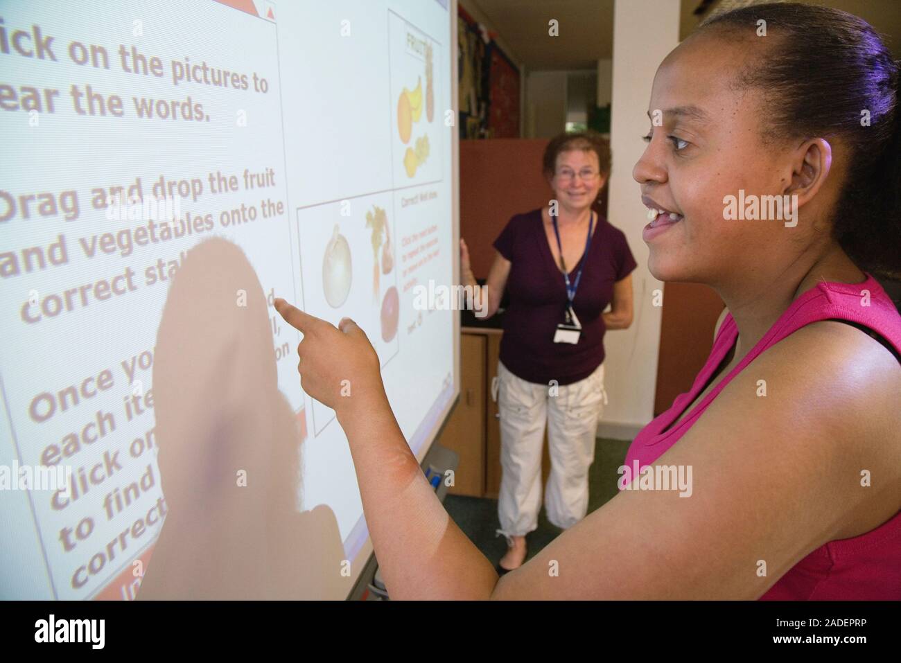 Student learning about independent living using an interactive ...