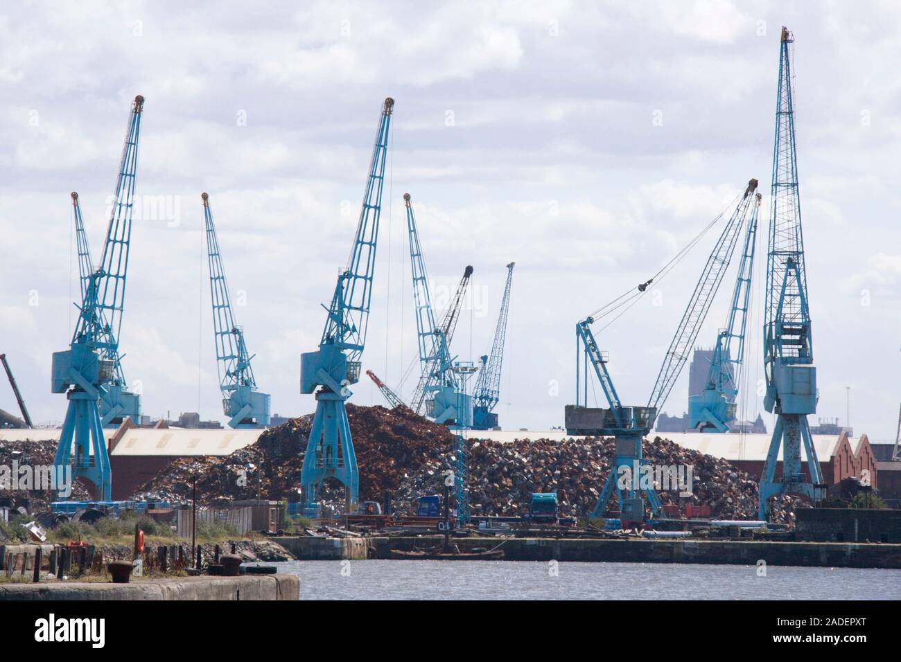 Shipyard Cranes at Liverpool Docks, UK Stock Photo - Alamy