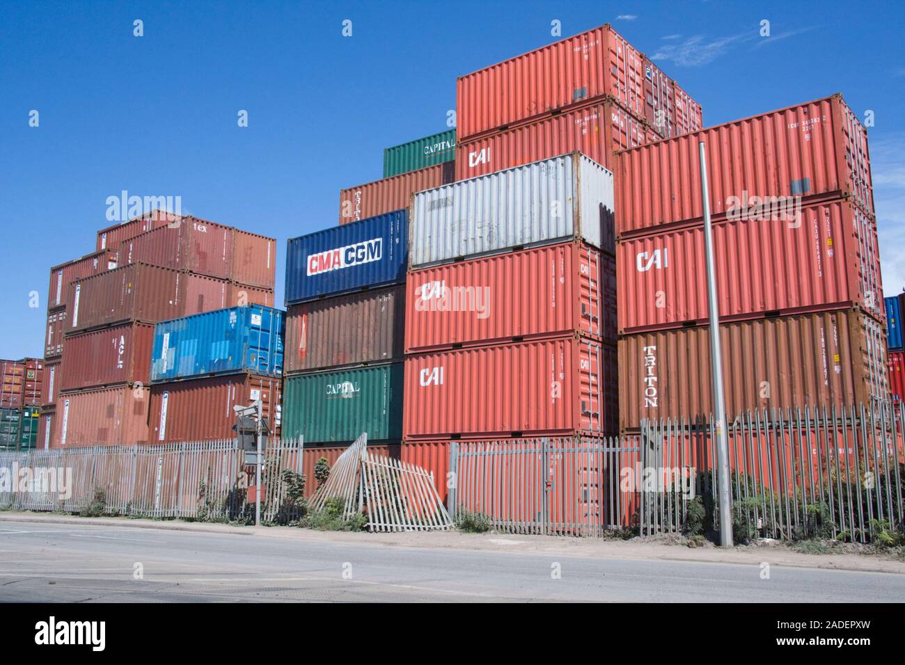 Stack of Shipping container at Seaforth Container depot terminal ...