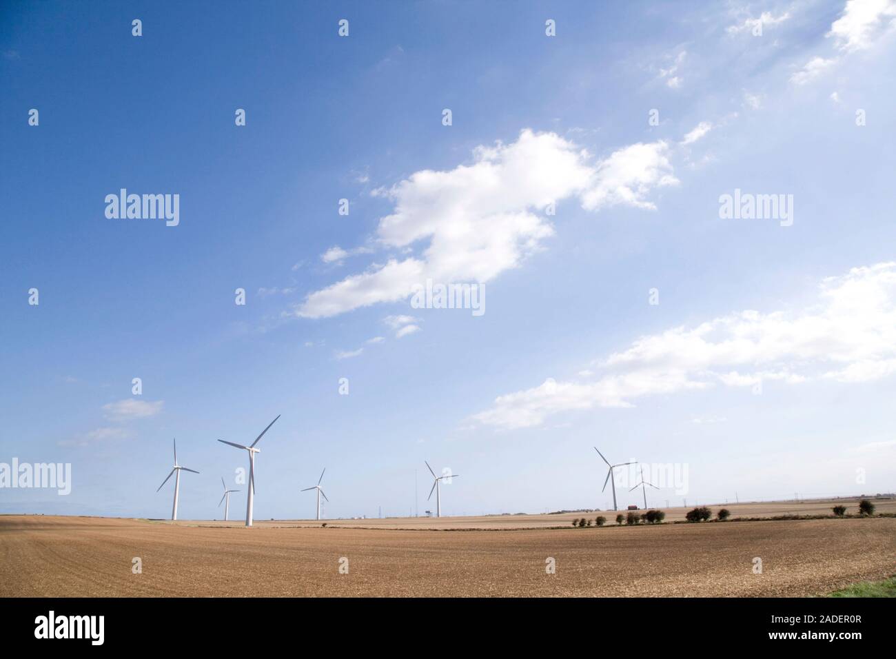 Wind Farm at Easington, East Yorkshire, comprising eight turbines Stock ...
