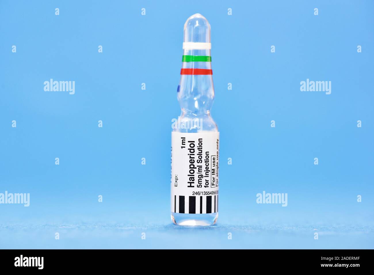 Haloperidol antipsychotic drug contained in a vial in injectable form ...