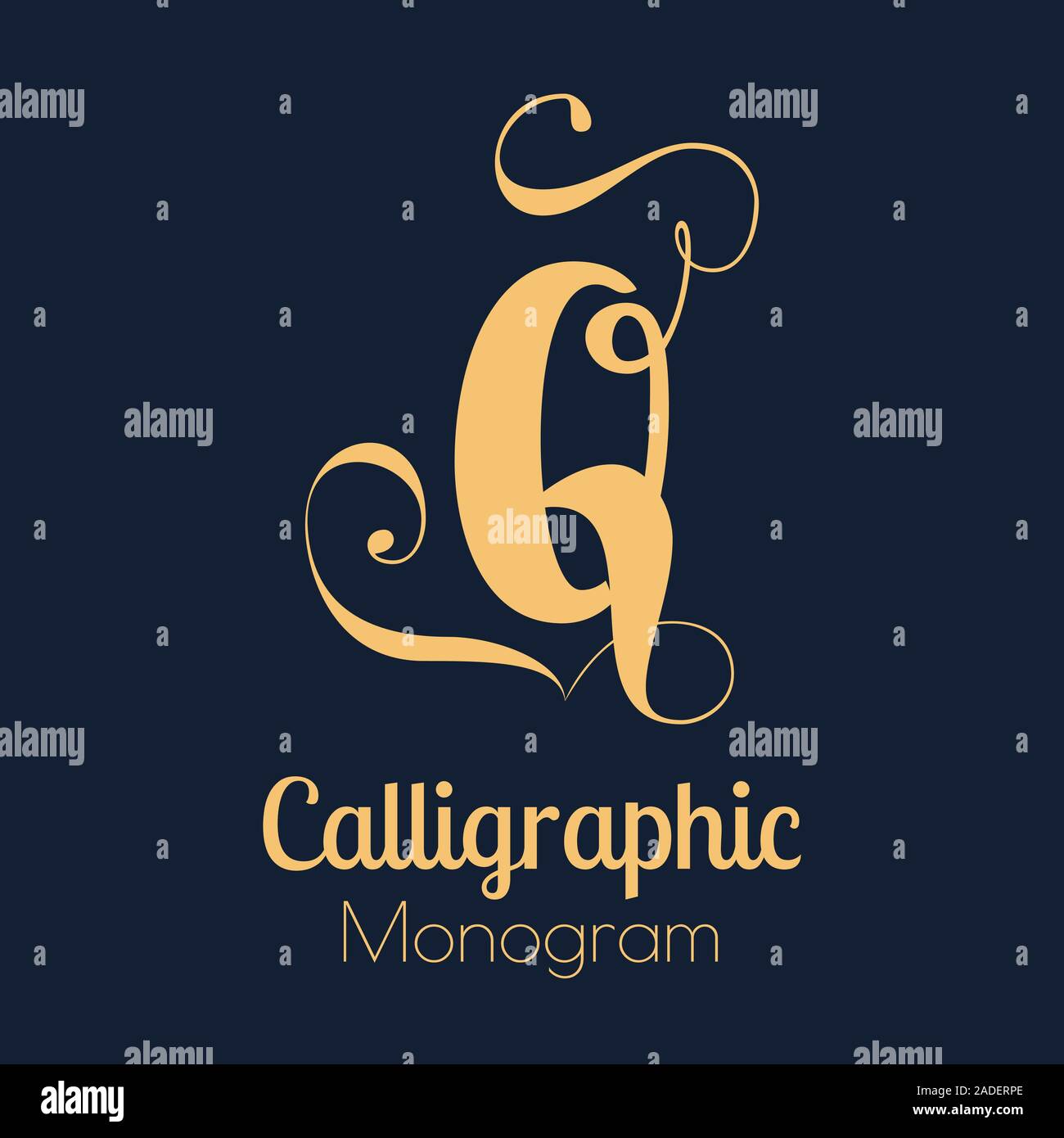 Brush lettering Q calligraphic monogram design Stock Vector Image & Art ...