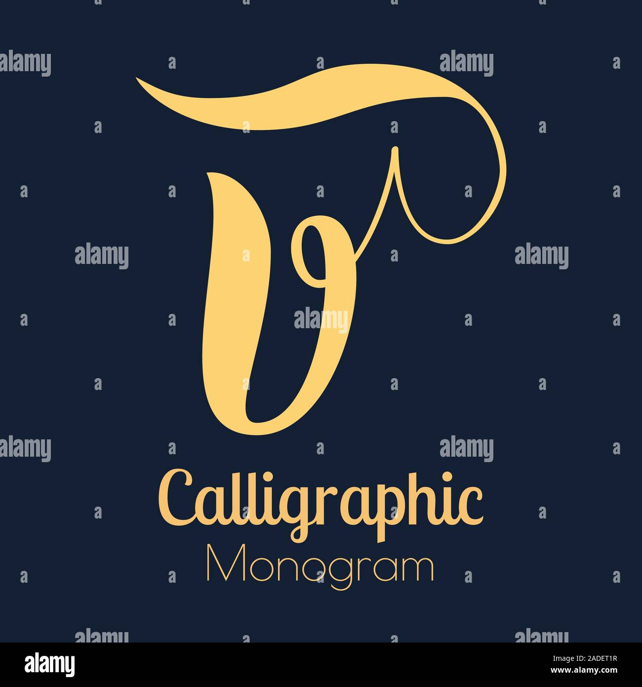 Brush lettering V monogram design Stock Vector Image & Art - Alamy