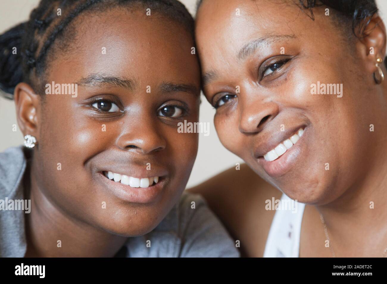 Portrait of mother and daughter. Cleared for Mental Health issues Stock ...
