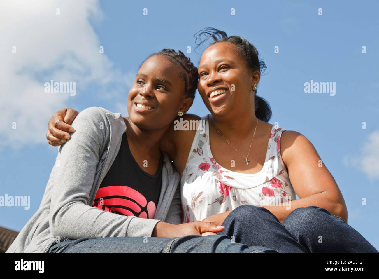 Portrait of mother and daughter. Cleared for Mental Health issues Stock ...