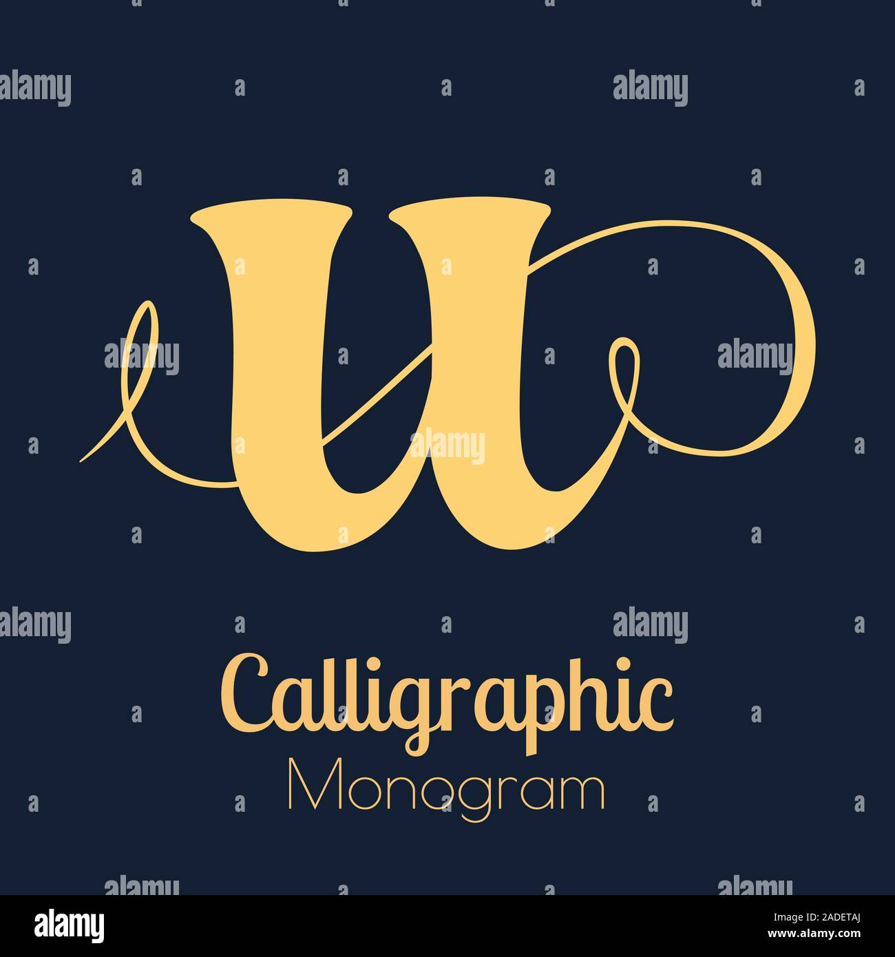 Brush lettering U monogram design Stock Vector Image & Art - Alamy