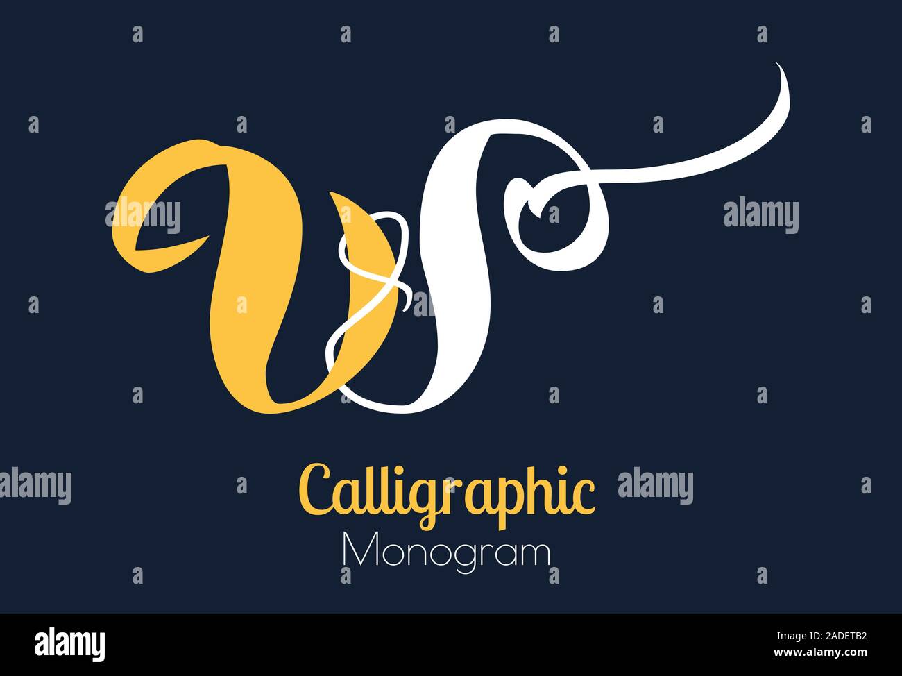 Brush lettering W monogram design Stock Vector Image & Art - Alamy