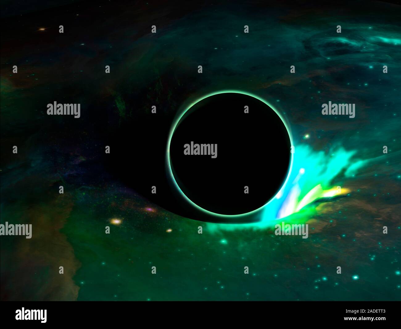 Illustration of a supermassive black hole. The mass of the black hole ...