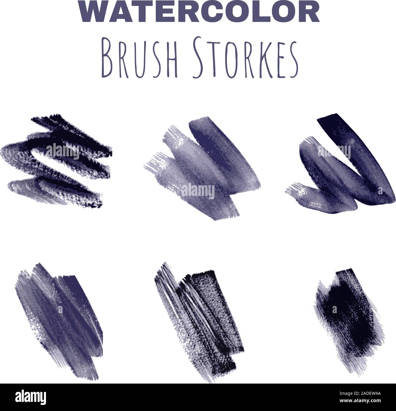 Set of watercolor strokes for brushes and textures Stock Vector Image ...