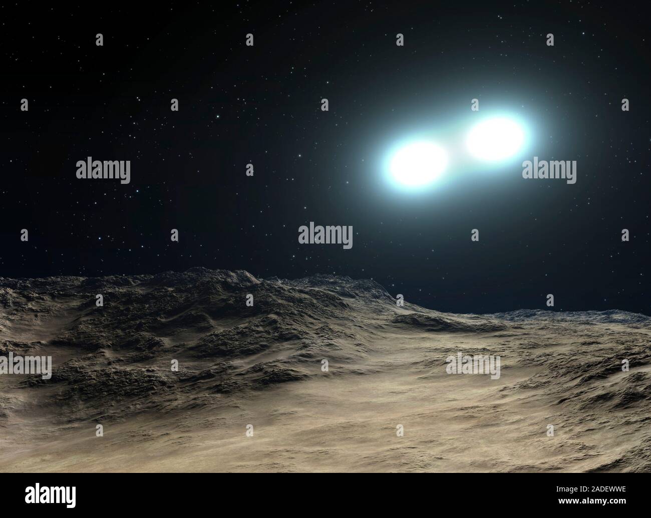 Merger of a pair of stars. Illustration of a close binary pair of stars ...