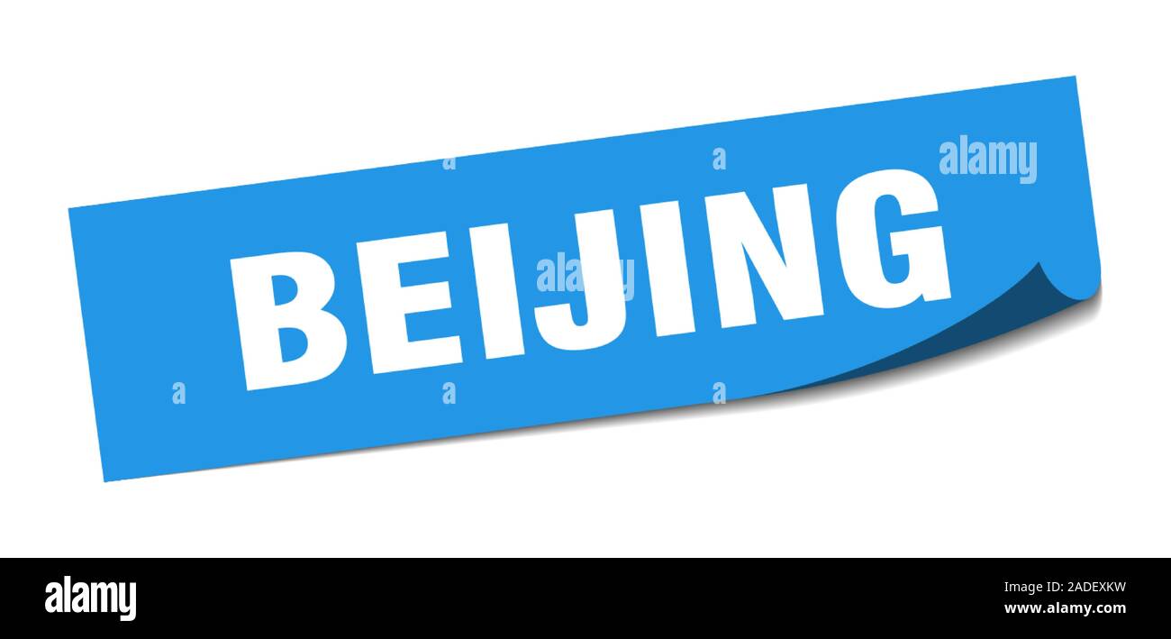 Beijing sticker. Beijing blue square peeler sign Stock Vector Image ...