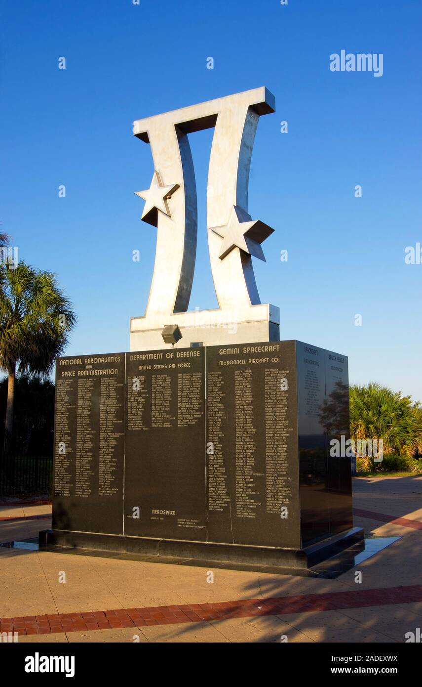 The Gemini Monument in Space View Park, Titusville, Florida. Part of ...