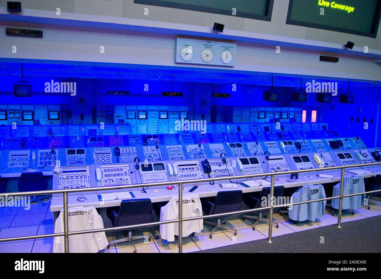 A reconstruction of the Apollo era firing room at the Kennedy Space ...