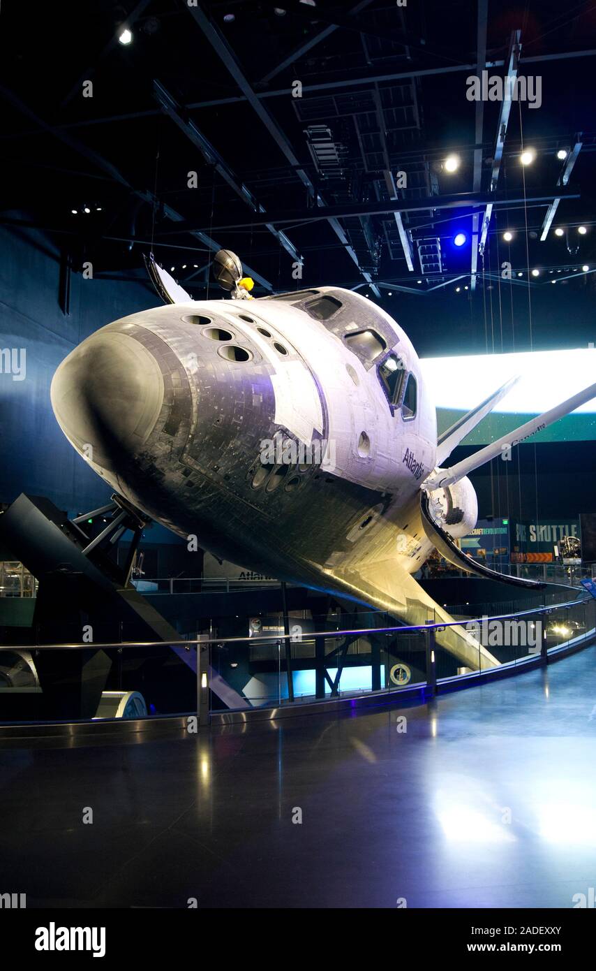 The Space Shuttle orbiter Atlantis on display at the Kennedy Space ...