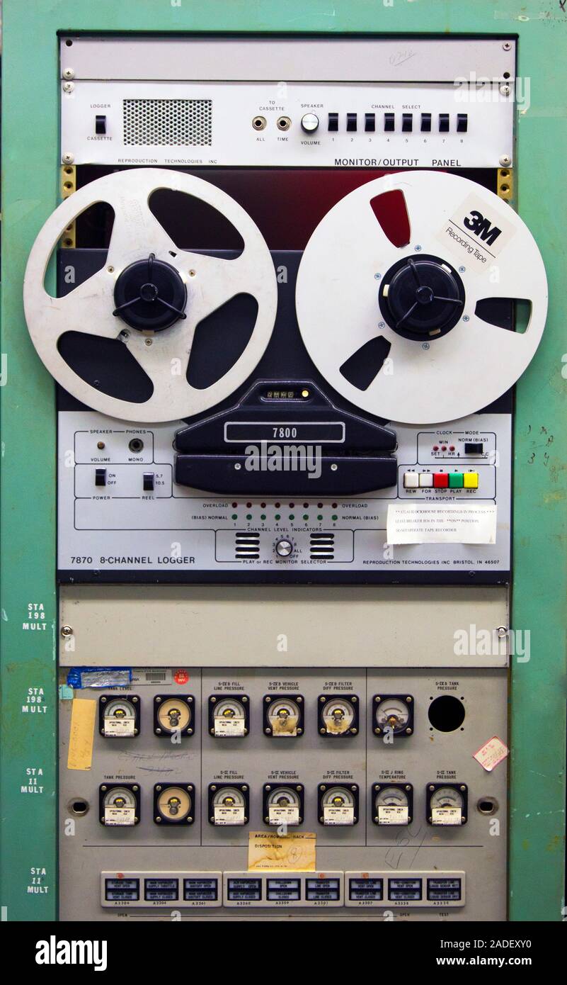 A reel-to-reel magnetic tape data recorder that forms part of a ...