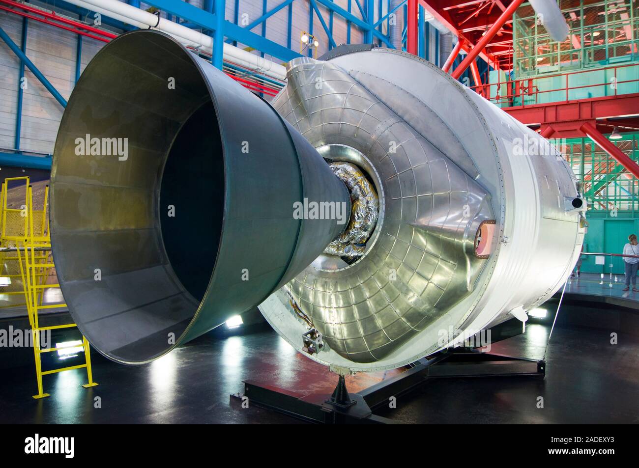 An Apollo command and service module on display in the Apollo/Saturn V ...