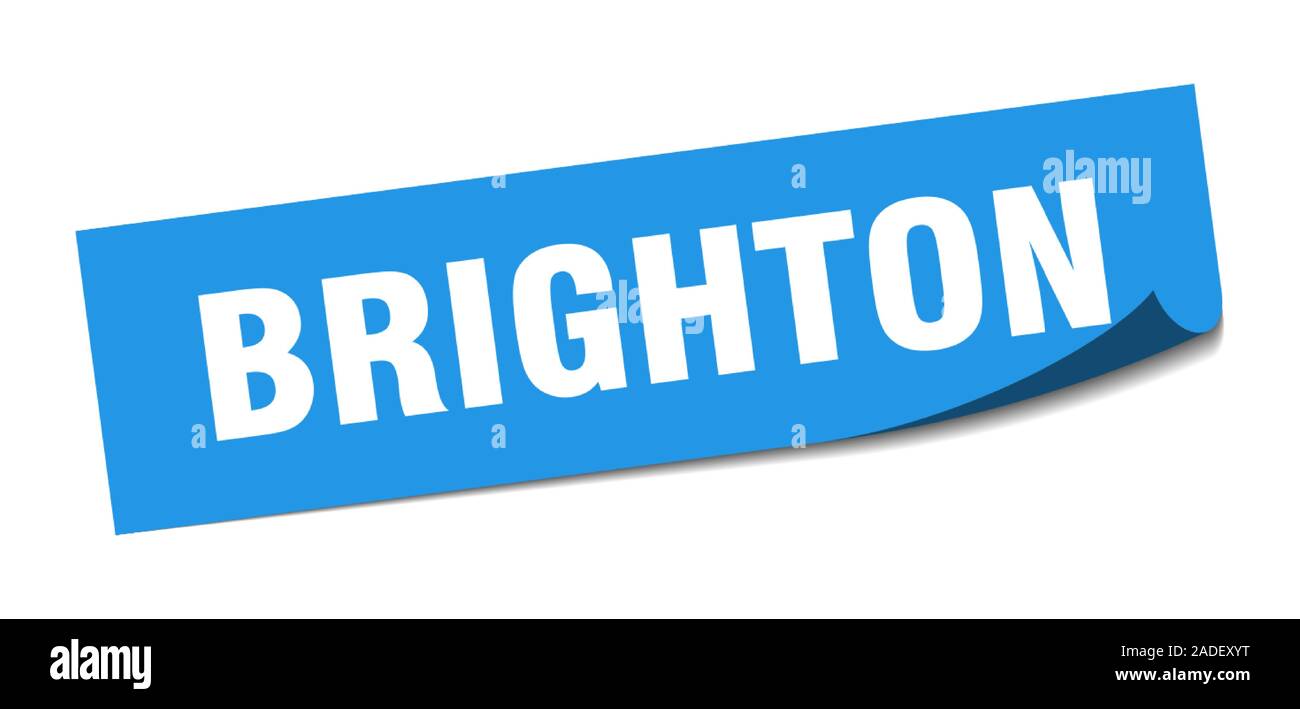 Brighton sticker. Brighton blue square peeler sign Stock Vector Image ...