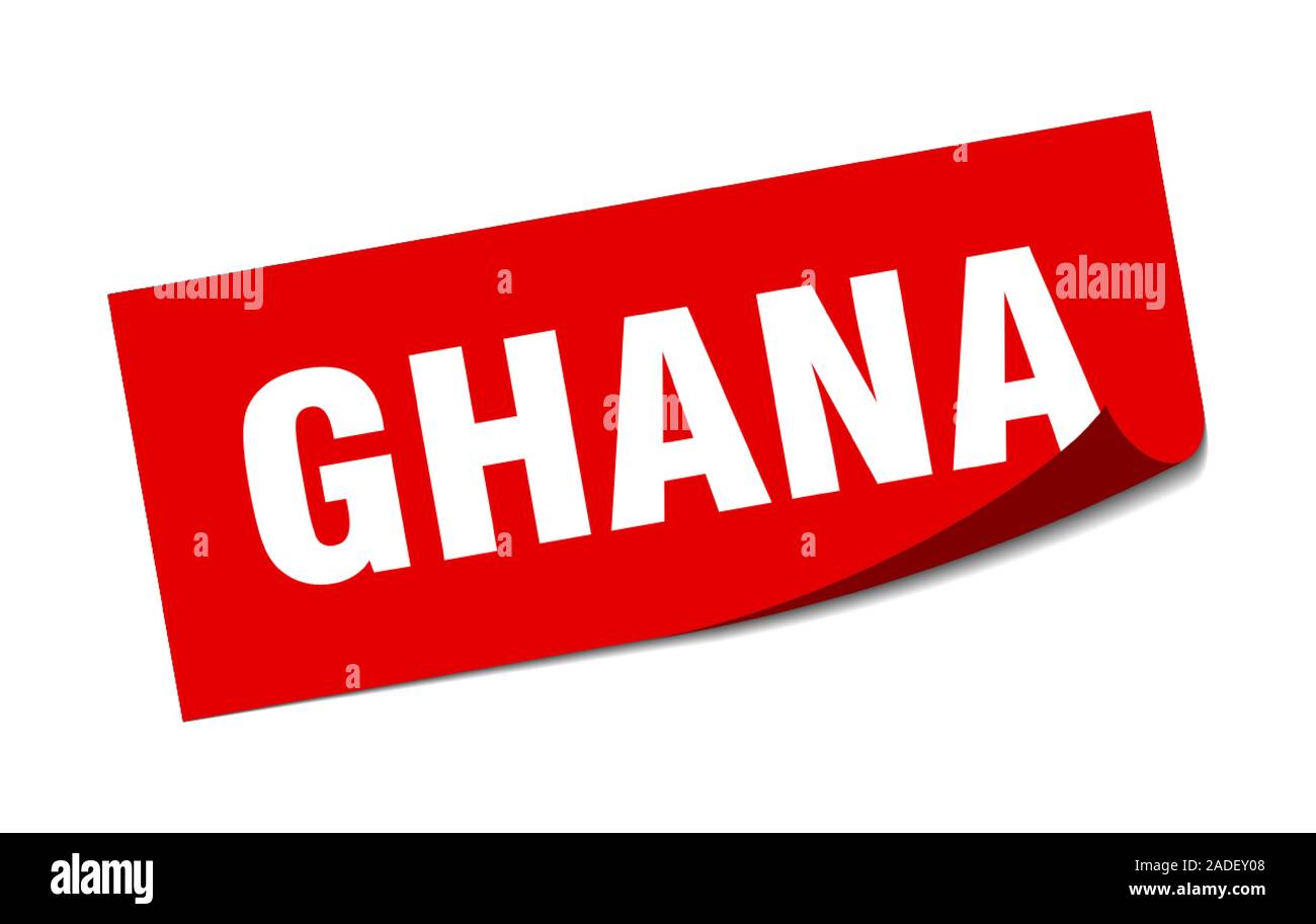 Ghana sticker. Ghana red square peeler sign Stock Vector Image & Art ...
