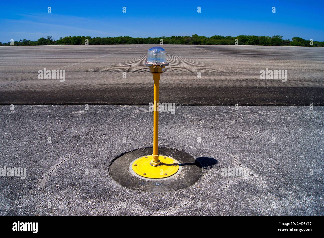 A view across the former Shuttle Landing Facility (SLF) runway at ...