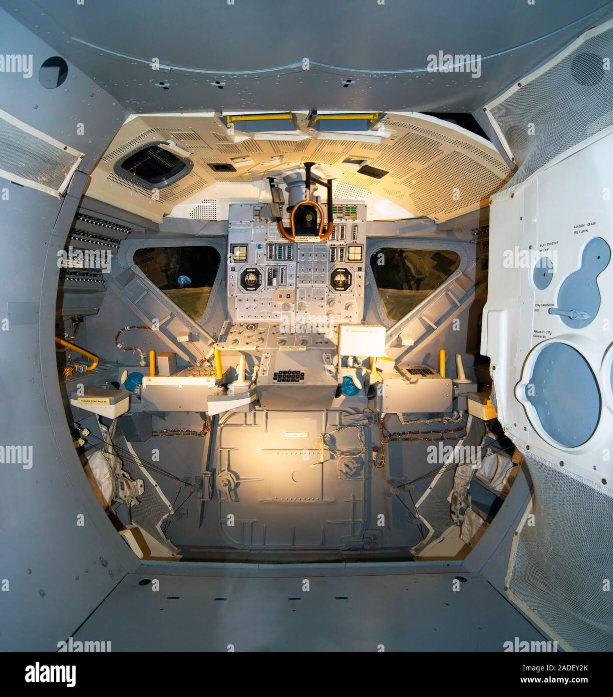A museum grade mock-up of the interior of the Apollo Lunar Module on ...