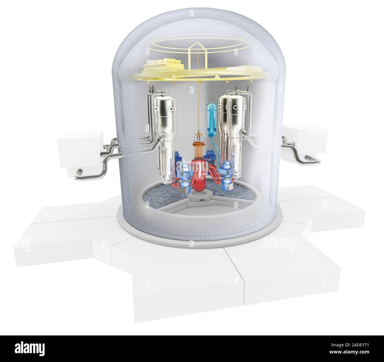 EPR nuclear power station, illustration. EPR nuclear power plant and ...
