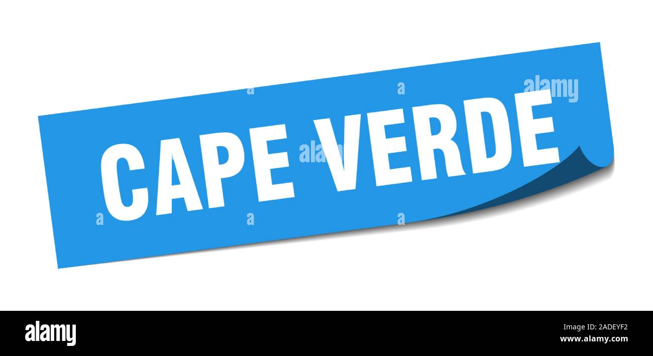 Cape Verde sticker. Cape Verde blue square peeler sign Stock Vector ...