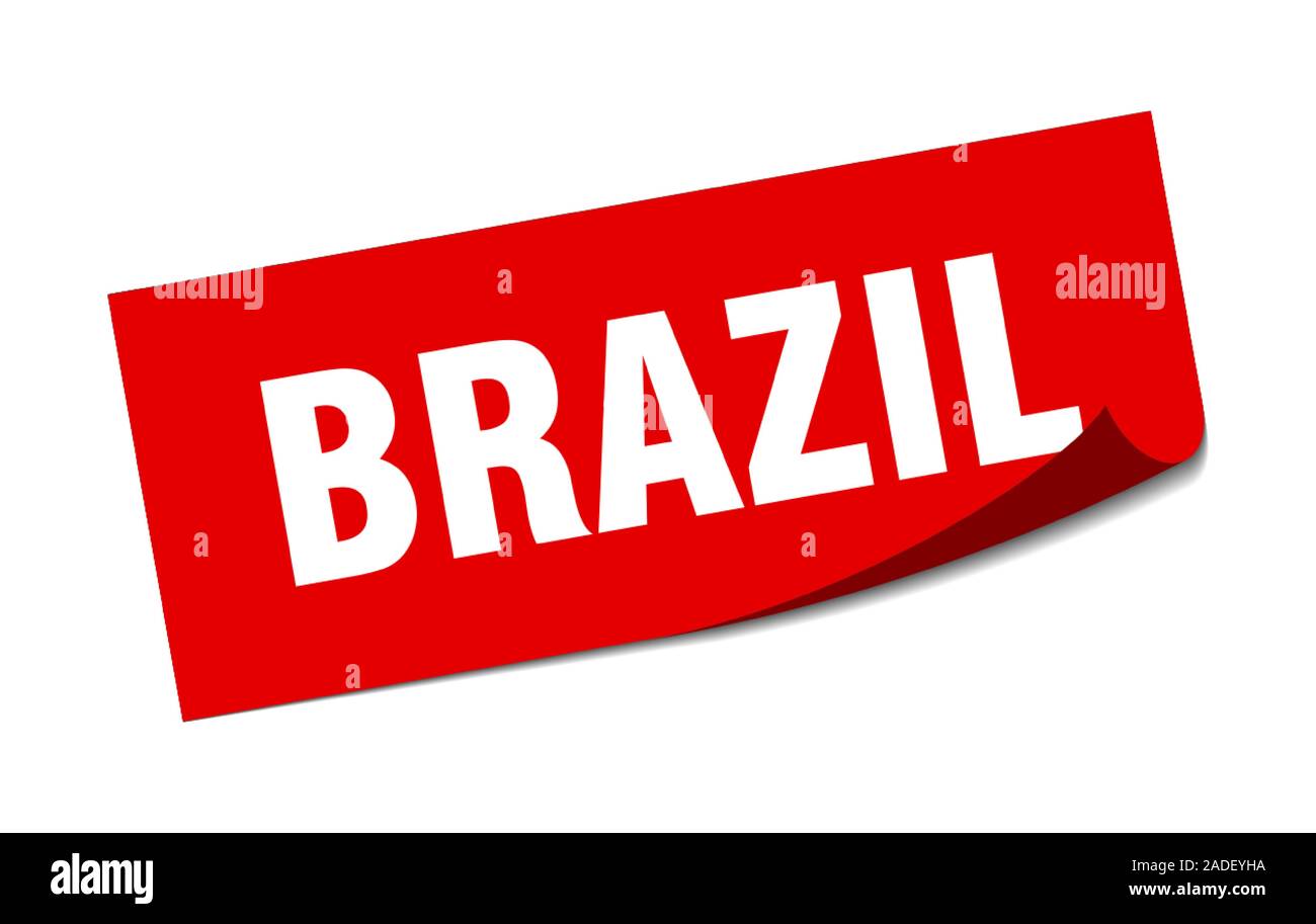 Brazil sticker. Brazil red square peeler sign Stock Vector Image & Art ...