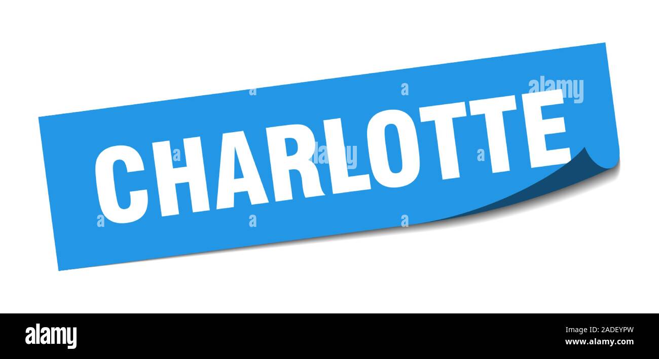 Charlotte sticker. Charlotte blue square peeler sign Stock Vector Image ...