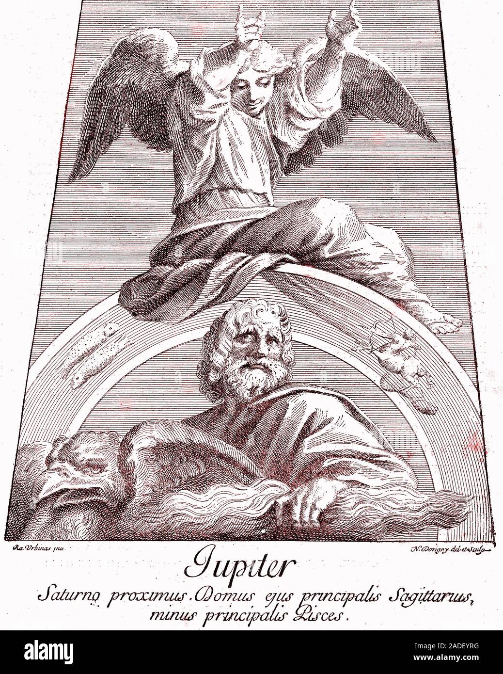 Representation of Jupiter in the zodiac, 19th-century illustration ...