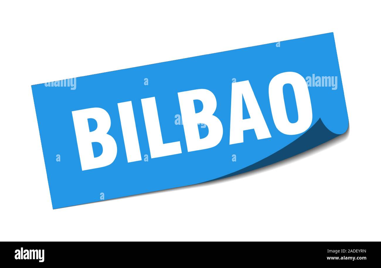 Bilbao sticker. Bilbao blue square peeler sign Stock Vector Image & Art ...