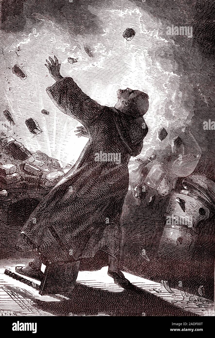 Jules Verne's 'From the Earth to the Moon' (1865). This scene (showing ...