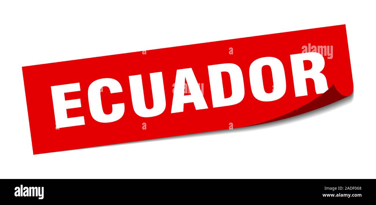 Ecuador sticker. Ecuador red square peeler sign Stock Vector Image ...