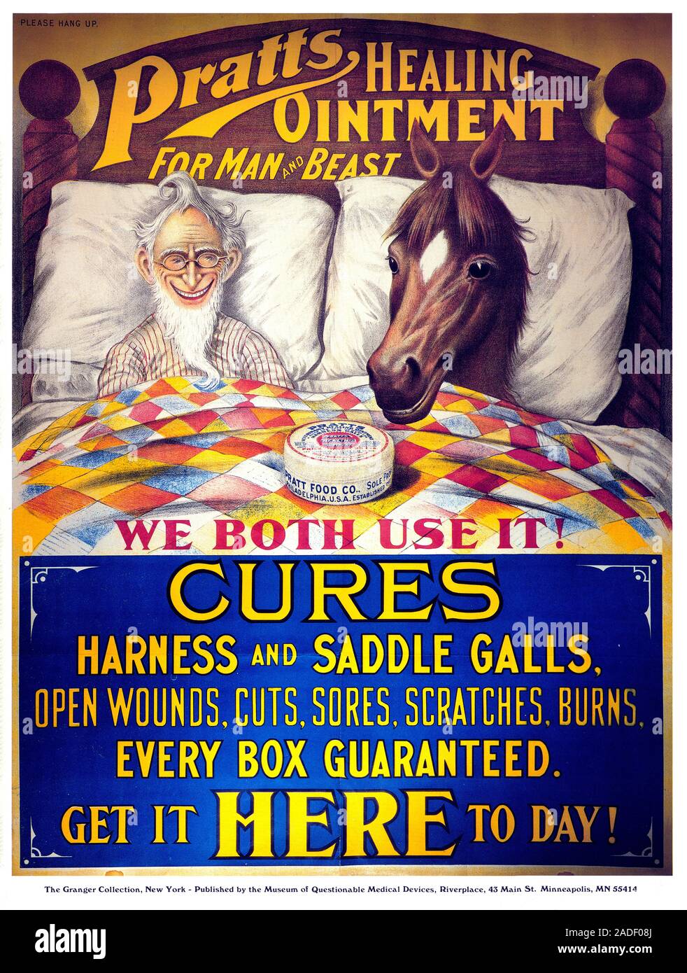 Editorial use only Patent medicine advert for a cure known as 'Pratt's ...